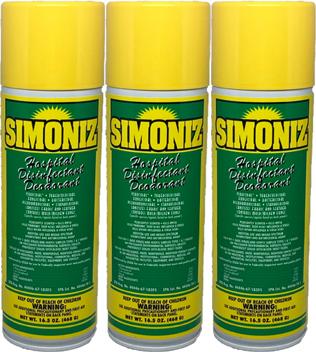 Simoniz® Hospital Disinfectant Spray and Deodorant 16.5oz can, Pack of ...